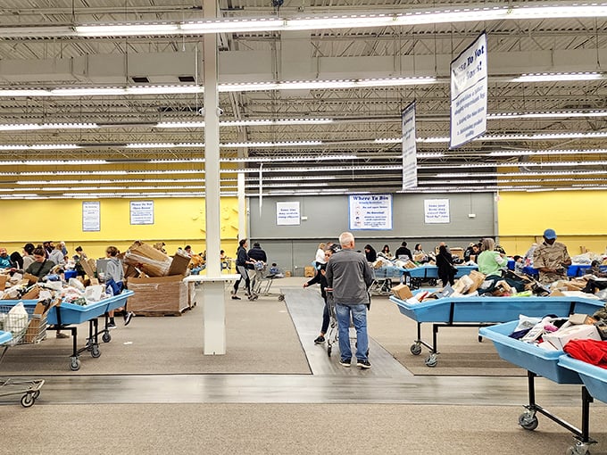 The vastness of Where Ya Bin's interior makes you wonder if someone accidentally built an airport terminal but forgot to add the planes.