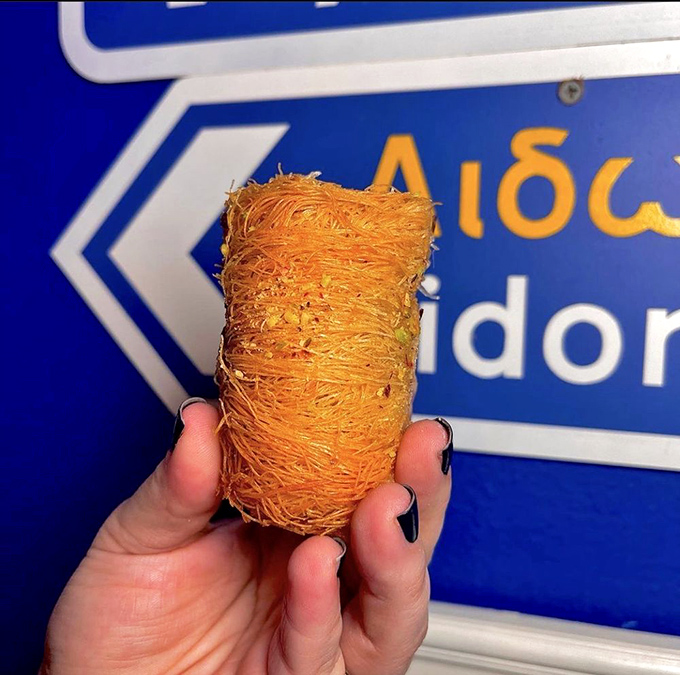 Meet kataifi, baklava's sophisticated cousin with the supermodel hair. Those crispy strands of phyllo hide a sweet treasure within.