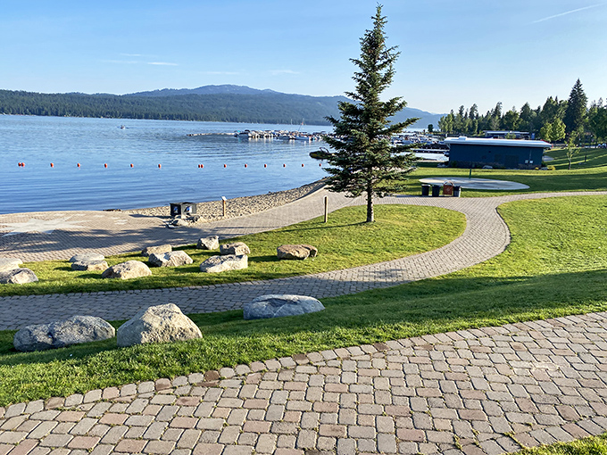 Legacy Park's paved pathways and pristine shoreline create the perfect frame for Payette Lake&mdash;nature's answer to an infinity pool, only better.