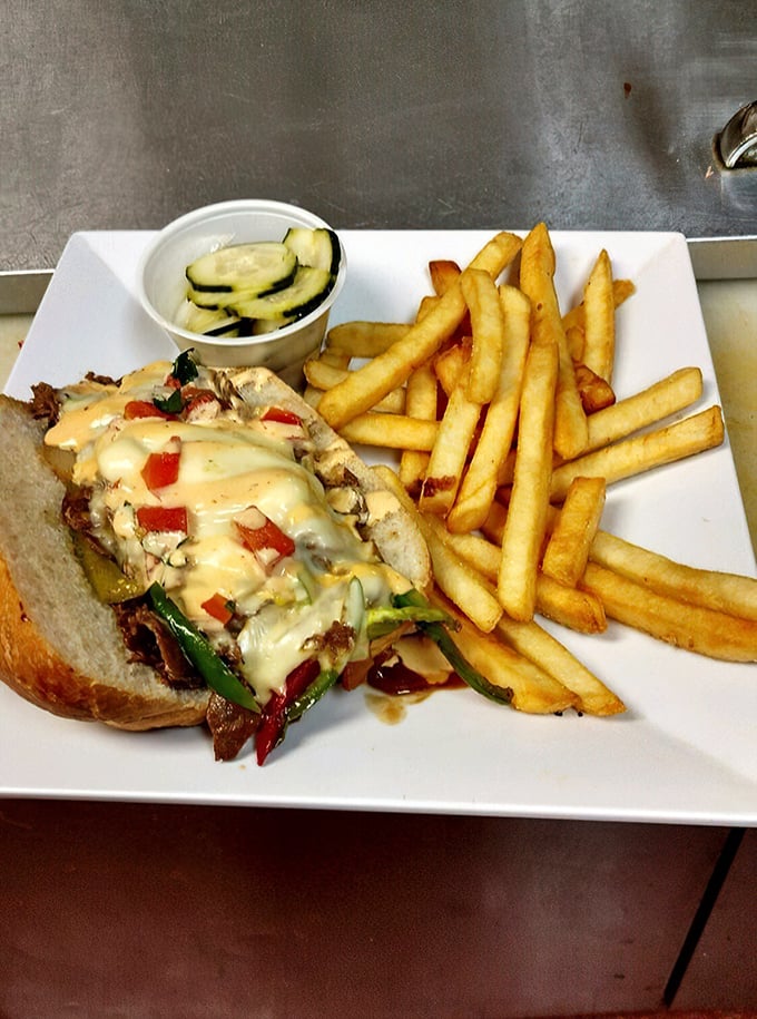 The Philly cheesesteak that would make even a Philadelphian nod in respect. Melty cheese binding savory filling in a hot romance of flavors.