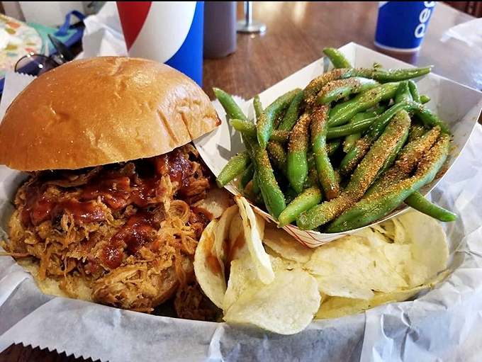 The counter where barbecue dreams come true, staffed by people who understand the gravity of their meat-serving mission.