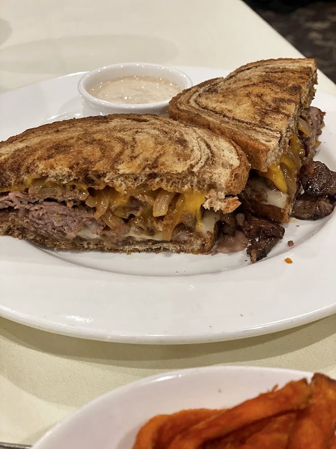 The sandwich that answers the eternal question: "What if a steakhouse and a grilled cheese had a beautiful, melty baby?"