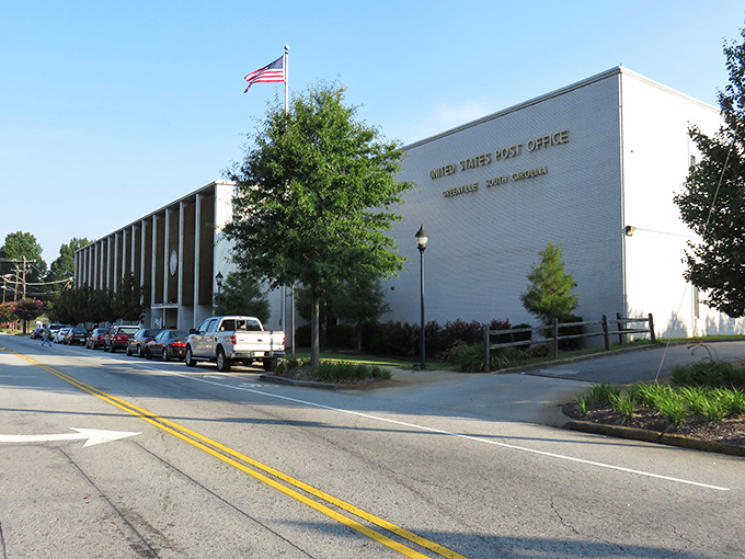 Even Greenville's postal service got the city's architectural memo&mdash;clean lines and classic design making mail delivery look positively distinguished.