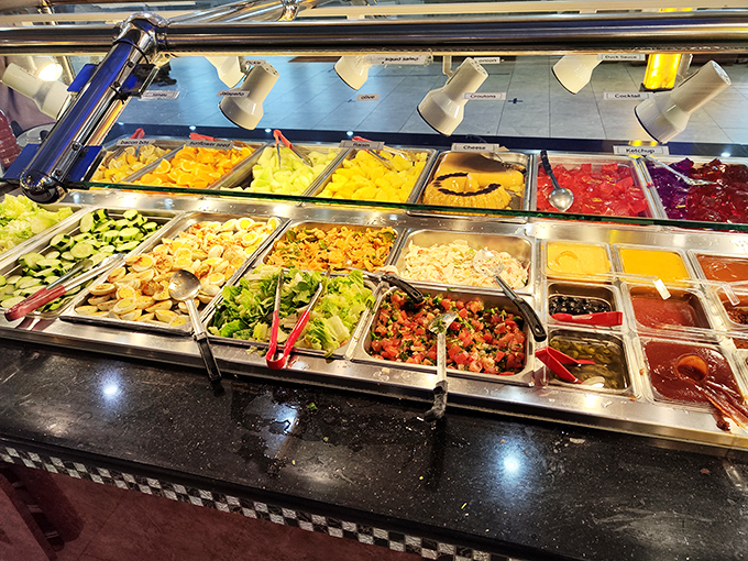 Nature's candy counter&mdash;the salad and fruit bar offers a rainbow of options that let you pretend you're being virtuous before heading back for that third helping of sesame chicken.