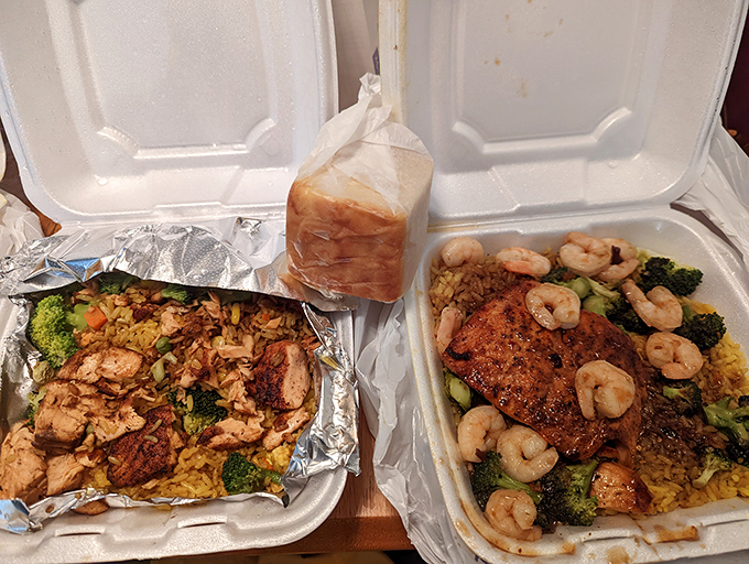 Seafood and vegetables over rice &ndash; proof that healthy-ish options can still deliver that soul-satisfying comfort food experience.