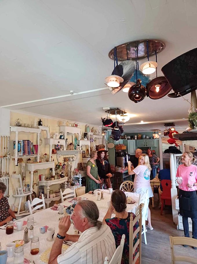 Wonderland comes alive during special events, with hats hanging from the ceiling and staff who understand that dining should be an experience, not just a meal.