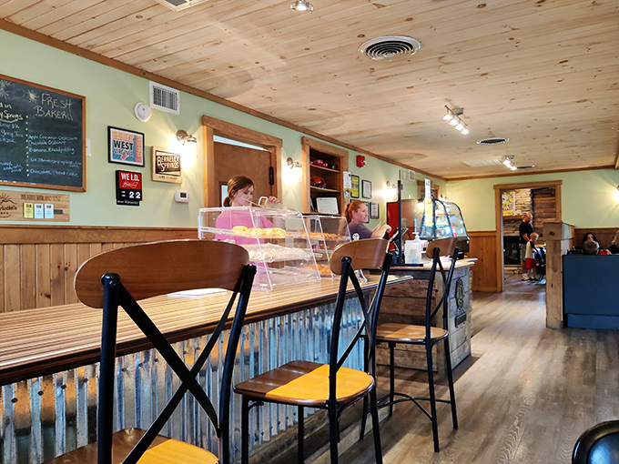 Where the magic happens: friendly staff and a counter that's seen thousands of coffee cups and happy customers.