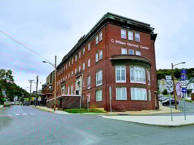 The Gilchrist Center anchors a street corner with brick-solid presence, a testament to Cumberland's commitment to preserving its architectural heritage.
