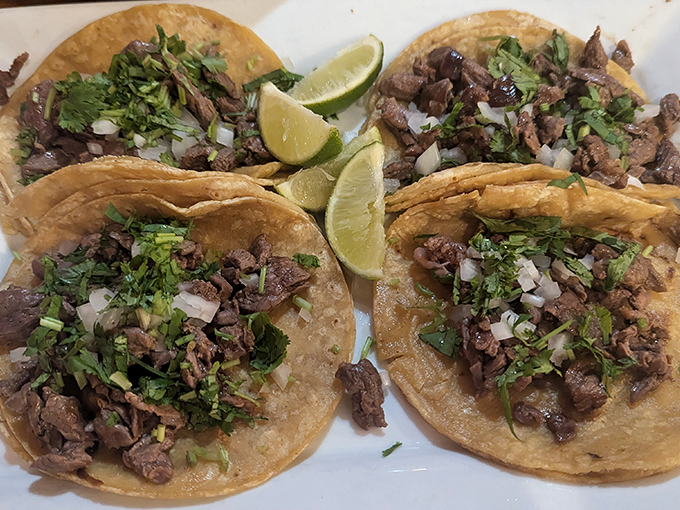 These street-style tacos don't need fancy presentation &ndash; just fresh cilantro, onion, and lime to let the perfectly seasoned meat shine through.