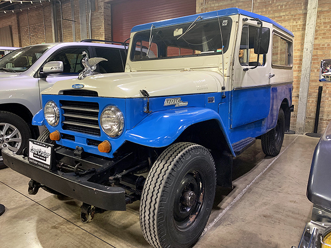 This blue and cream FJ25 represents Toyota's early export models, when Land Cruisers began winning hearts and conquering terrain around the globe.