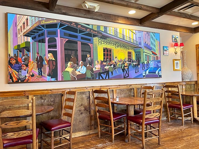 Art that transports you to a Parisian caf&eacute; scene, while your Ohio reality patiently waits outside like an Uber driver checking the app.