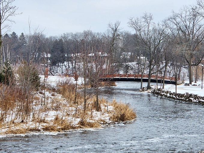 Winter transforms Cedar Creek into a scene from a holiday card that actually delivers on its promise of serenity.