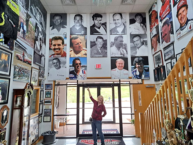 Racing legends immortalized on this wall of fame. More star power here than on Hollywood Boulevard, but with far more interesting stories.