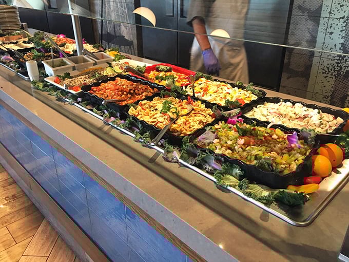 A seafood lineup so colorful and varied, it's like the United Nations of ocean delicacies.