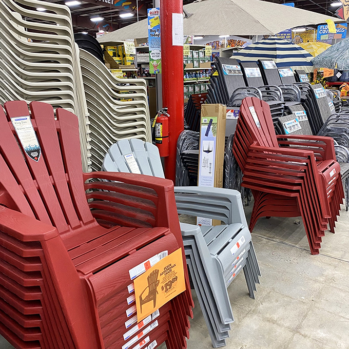 Adirondack chairs in Connecticut colors&mdash;because your backyard deserves a makeover that doesn't require dipping into the college fund.