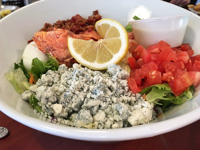 This salad tells a story of the Northwest in every bite&mdash;fresh salmon, blue cheese, and vegetables that didn't travel farther than you did.