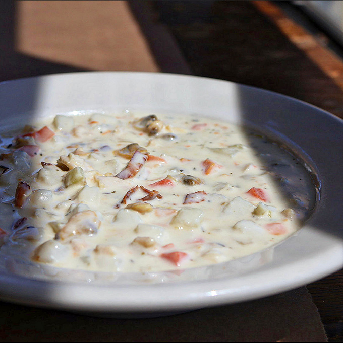 Clam chowder so creamy and rich, it's practically a hug in a bowl. This comforting concoction makes even the chilliest Midwest day feel cozy.