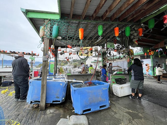 The seafood command center, where ocean treasures are transformed into edible masterpieces through the magic of simplicity.