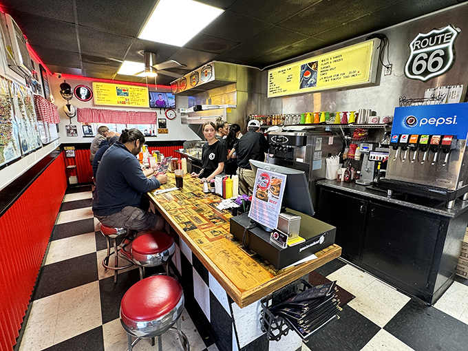 The counter where magic happens&mdash;watch short-order wizardry while perched on a red stool that's witnessed thousands of "mmm" moments.