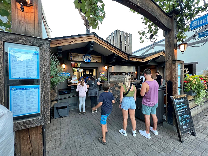 The universal language of waiting in line for something delicious. These folks know that patience leads to pretzel perfection. 