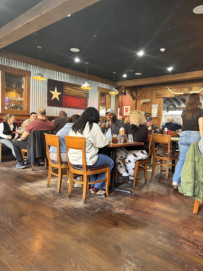 Where strangers become friends over shared love of smoked meats. Notice nobody's looking at their phones&mdash;barbecue demands your full attention.