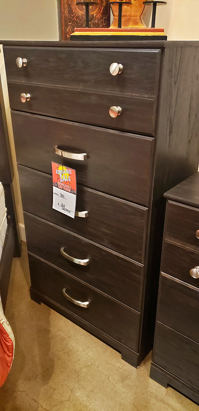 This dresser isn't just storage&mdash;it's the silent guardian of your wardrobe, with drawers deep enough to hide evidence of your online shopping habit.