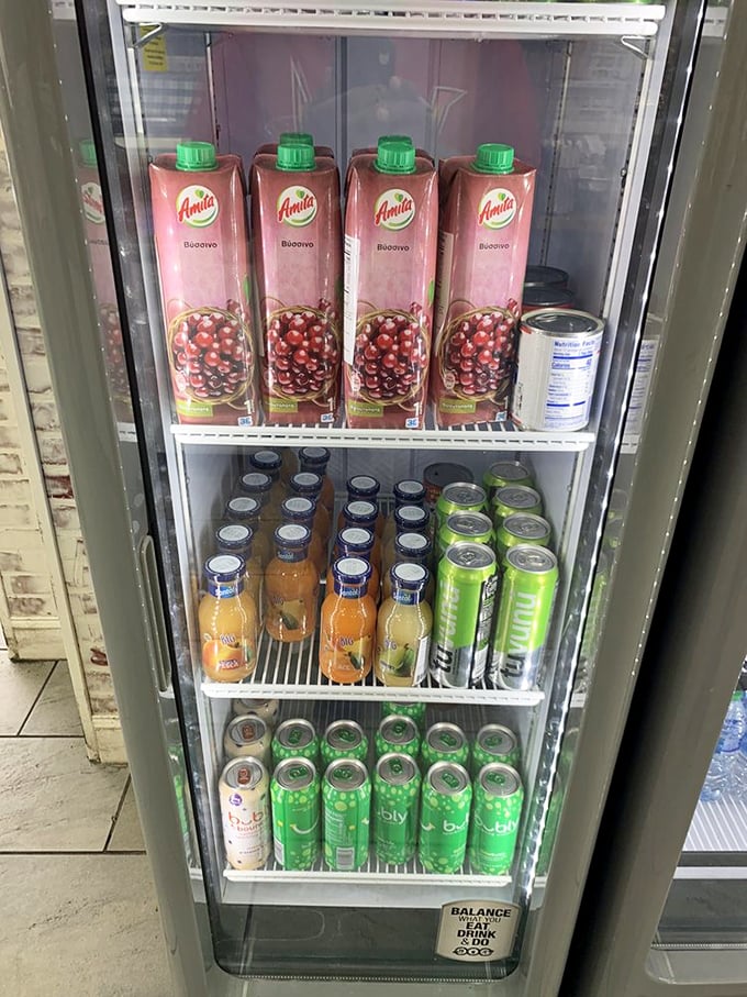 Even the beverage cooler speaks to authenticity&mdash;where pomegranate juice and traditional sodas stand ready to complement your Mediterranean feast.