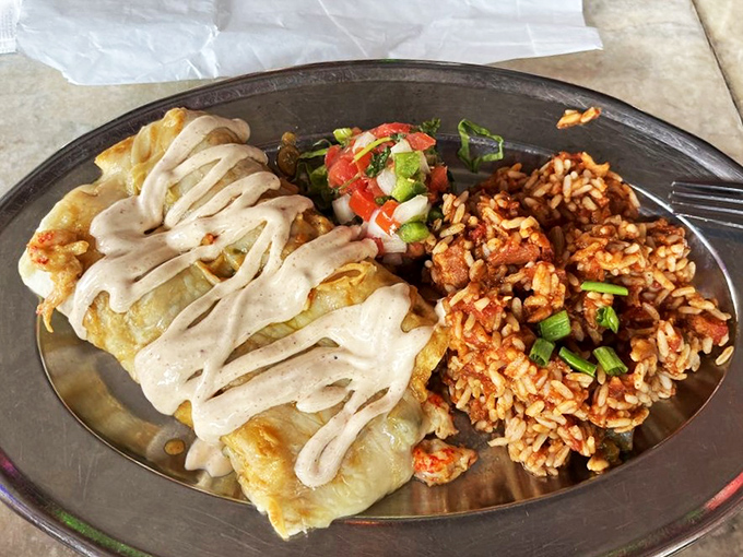 What looks like enchiladas but tastes like New Orleans? This Cajun-inspired wrap that makes you question everything you thought you knew about comfort food.