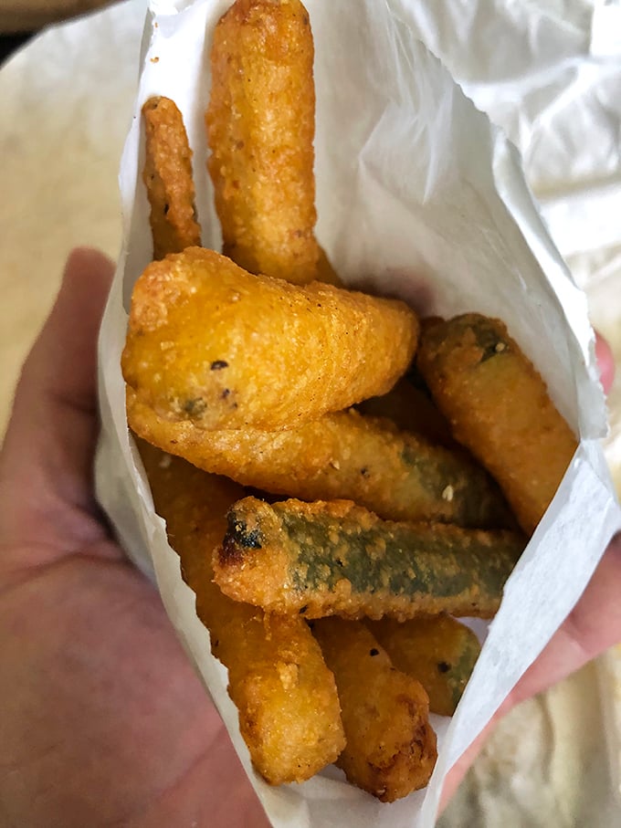 Fried pickle spears &ndash; where tangy meets crunchy in a golden-brown package. The perfect side when you're feeling just a little bit adventurous but still comfortably nostalgic.