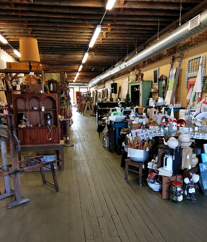 Light streams through the historic building, illuminating pathways through carefully curated chaos&mdash;each aisle a different decade, each turn a new discovery.