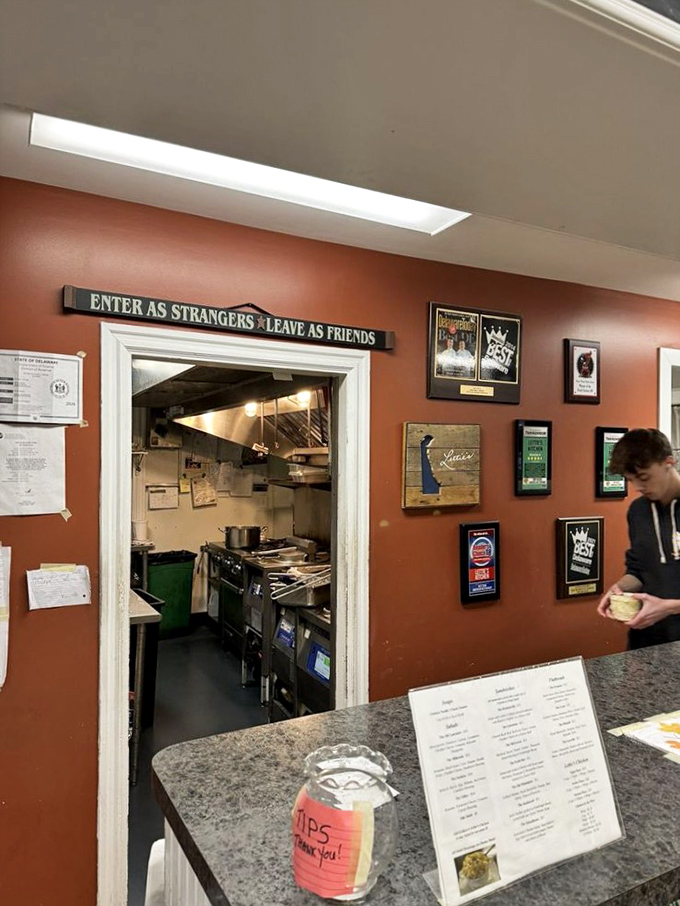 Enter as Strangers, Leave as Friends &ndash; the sign above the kitchen doorway explains why everyone in Hockessin seems to know each other by name.