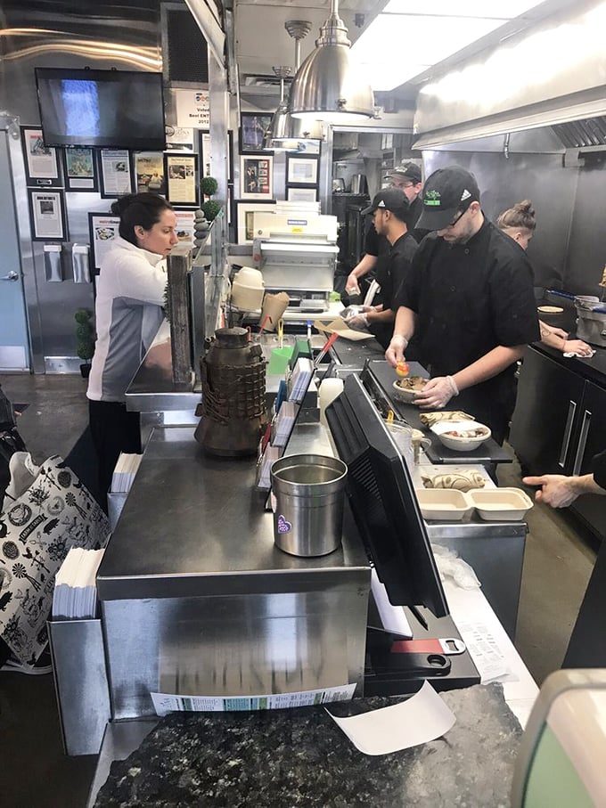 Where the magic happens. The open kitchen concept means you can watch your Greek street food dreams materialize before your eyes.