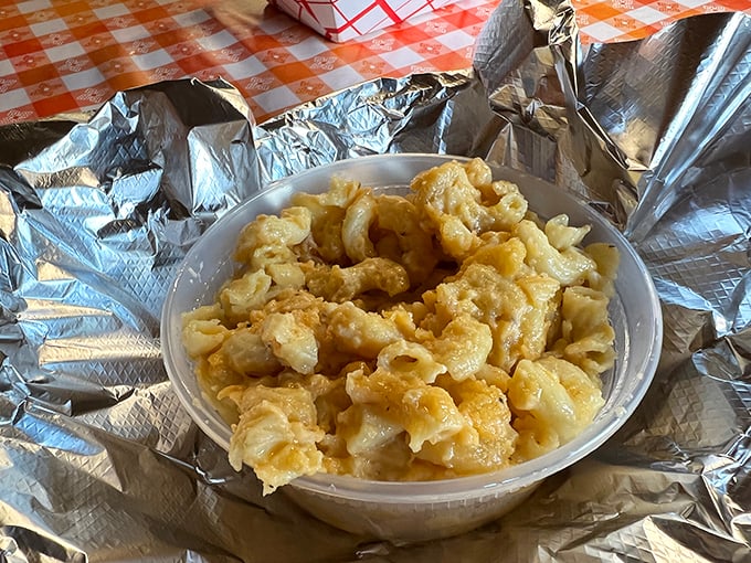 Mac and cheese that achieves the perfect balance between creamy and cheesy&mdash;a supporting actor that sometimes steals the show. 