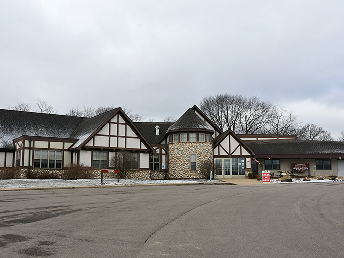 Winter transforms the Tudor-style main building into something from a storybook. Just add hot chocolate and a crackling fireplace.