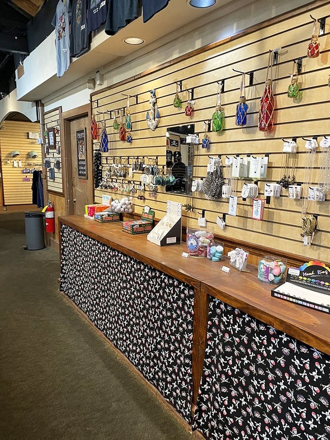 The gift shop lets you take home a piece of pirate history, though sadly, the shrimp and grits recipe remains under lock and key.