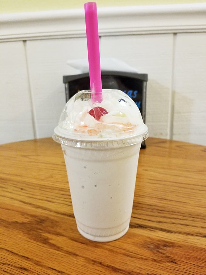 This milkshake brings all the joy to the yard&mdash;creamy, cold, and crowned with a cherry that's just showing off.