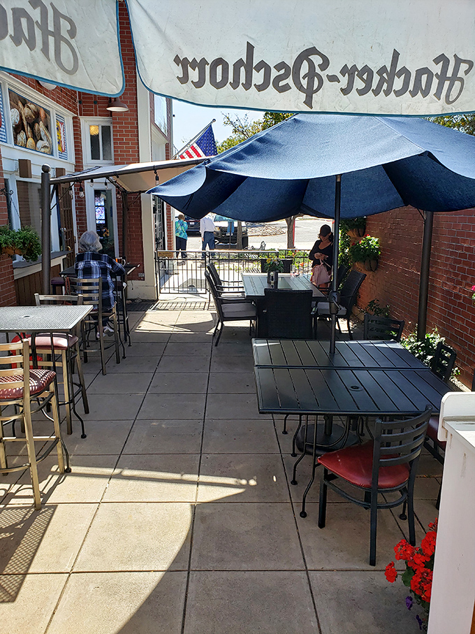The biergarten: where Colorado sunshine meets German hospitality. Umbrellas optional, good times mandatory.