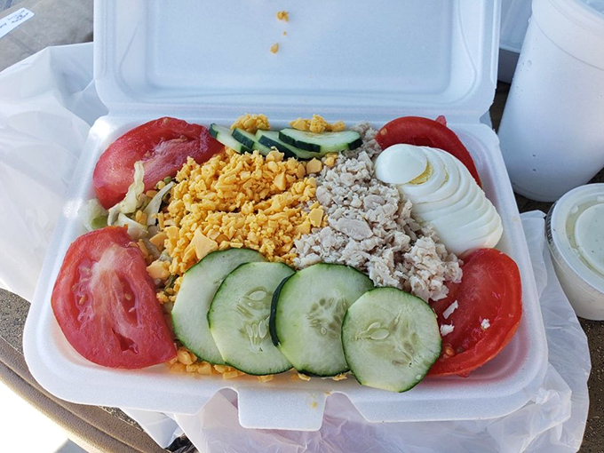 A salad that doesn't apologize for being a salad. Fresh ingredients arranged with care &ndash; proof that simple food done right is never boring.