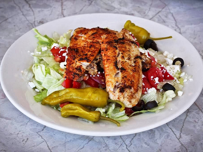 Even healthy choices get the royal treatment here. This grilled chicken salad proves Salem's isn't just about indulgence&mdash;though nobody would blame you.