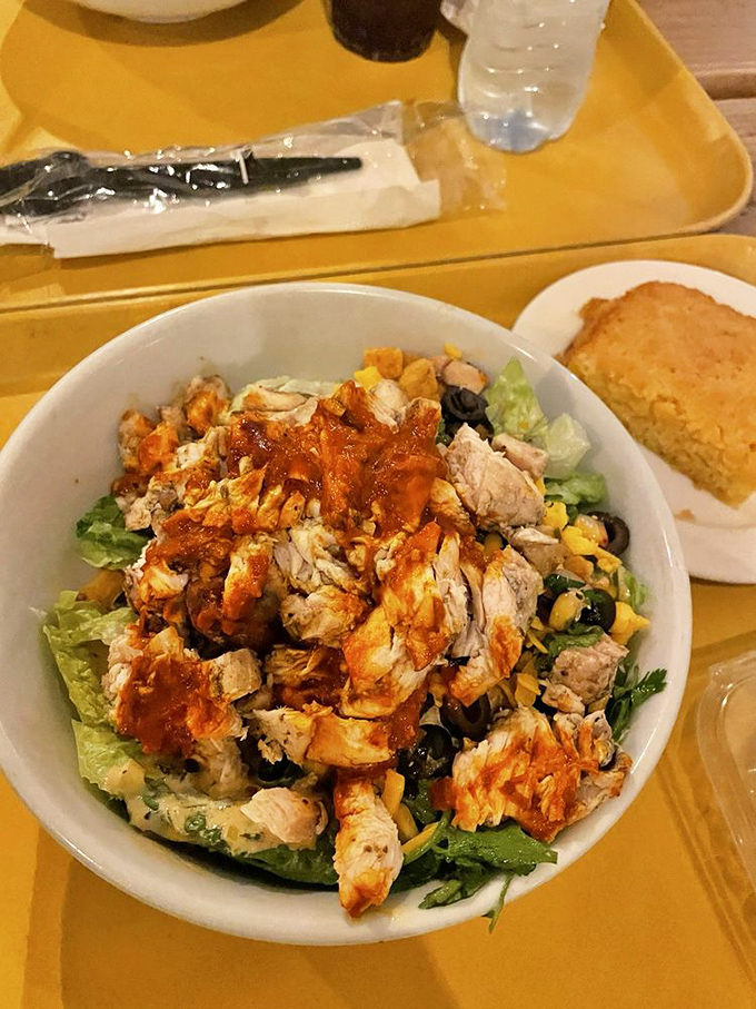 Even the salads get the barbecue treatment &ndash; smoky chicken proving that occasionally eating greens doesn't mean sacrificing flavor.