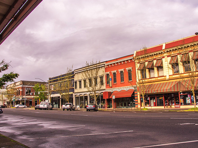 Downtown Salem's historic architecture provides a colorful backdrop for window shopping adventures that don't require a financial advisor's approval.