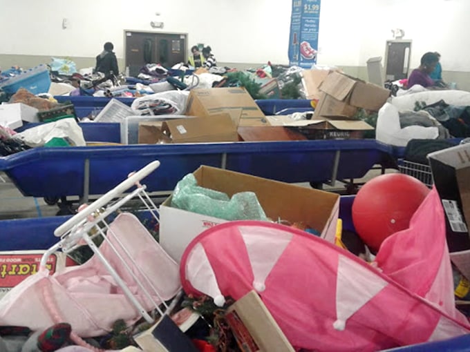 A kaleidoscope of colors and textures fills each bin. Somewhere in this jumble lies the perfect something you didn't know you needed.