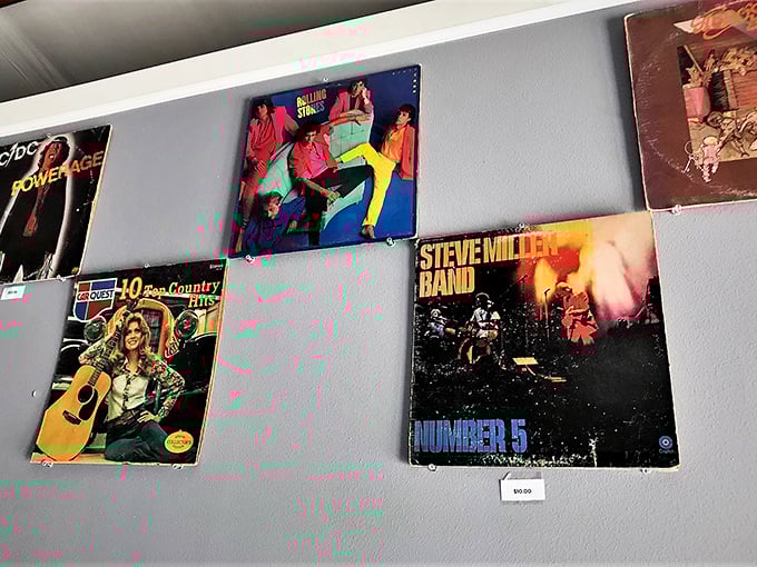 Classic vinyl records line the walls&mdash;because great cars and great music are the soundtrack to American memories.