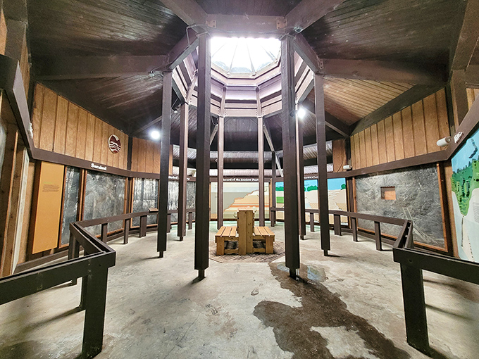 The visitor center interior feels like stepping into a treehouse designed by a geology professor. Knowledge and whimsy in perfect balance.