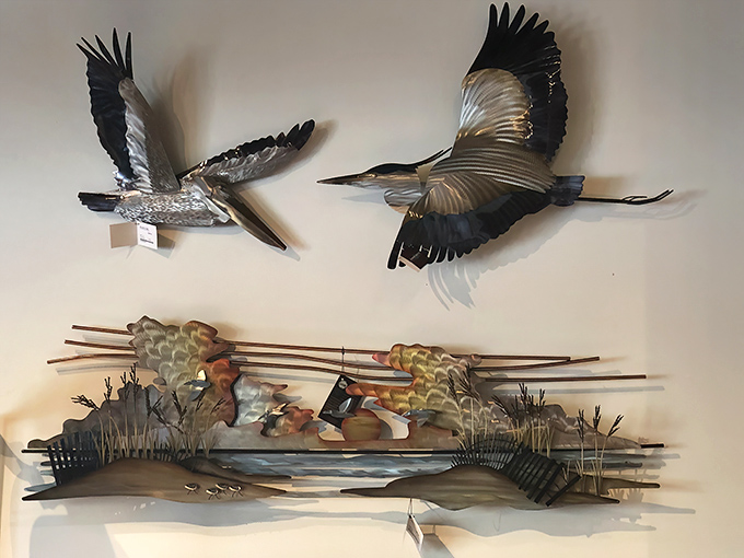 Metal birds take flight across this wall art installation&mdash;bringing a touch of Delaware's natural beauty indoors without the mess of actual wildlife.