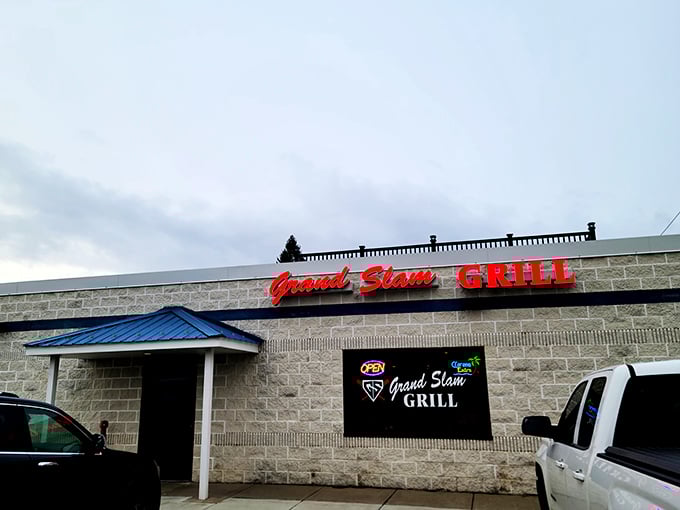 That bold red Grand Slam sign promises exactly what it delivers: steaks that knock it out of the park every single time.