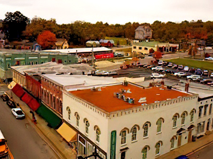 From above, Stanford reveals itself as a perfect patchwork of history, commerce, and community&mdash;no master plan needed, just time and care.