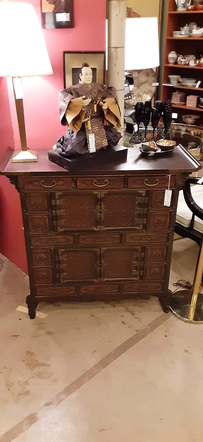 This intricately carved Asian cabinet could be the conversation piece your entryway has been missing. Some furniture doesn't just fill space&mdash;it tells stories across continents.