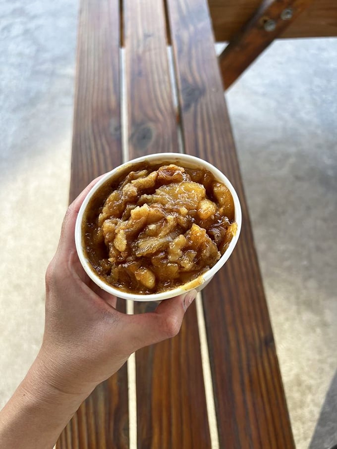 This isn't just apple cobbler, it's a warm hug for your taste buds. The perfect sweet ending to a savory saga.