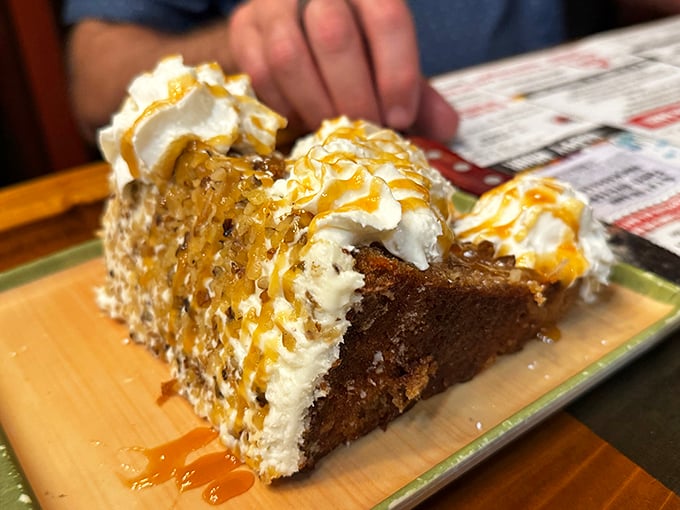 This isn't just dessert&mdash;it's the reason stretchy pants were invented. Whipped cream, caramel, and cake in perfect harmony like The Supremes of sweets.
